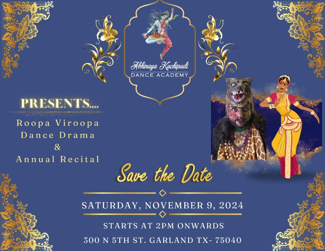 Annual Recital – Roopa Viroopa on November 9th 2024 – Abhinaya ...